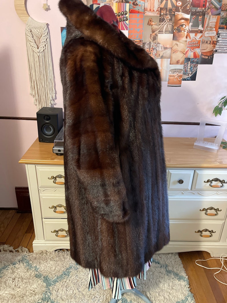 Beautiful Vintage Magagony Mink Long Coat Honor the Life Love Vintage Furs - Etsy