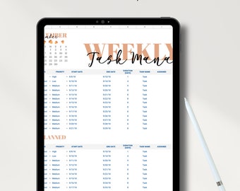 Task Tracking Spreadsheet Task Planner Digital to Do List Google Sheets ...