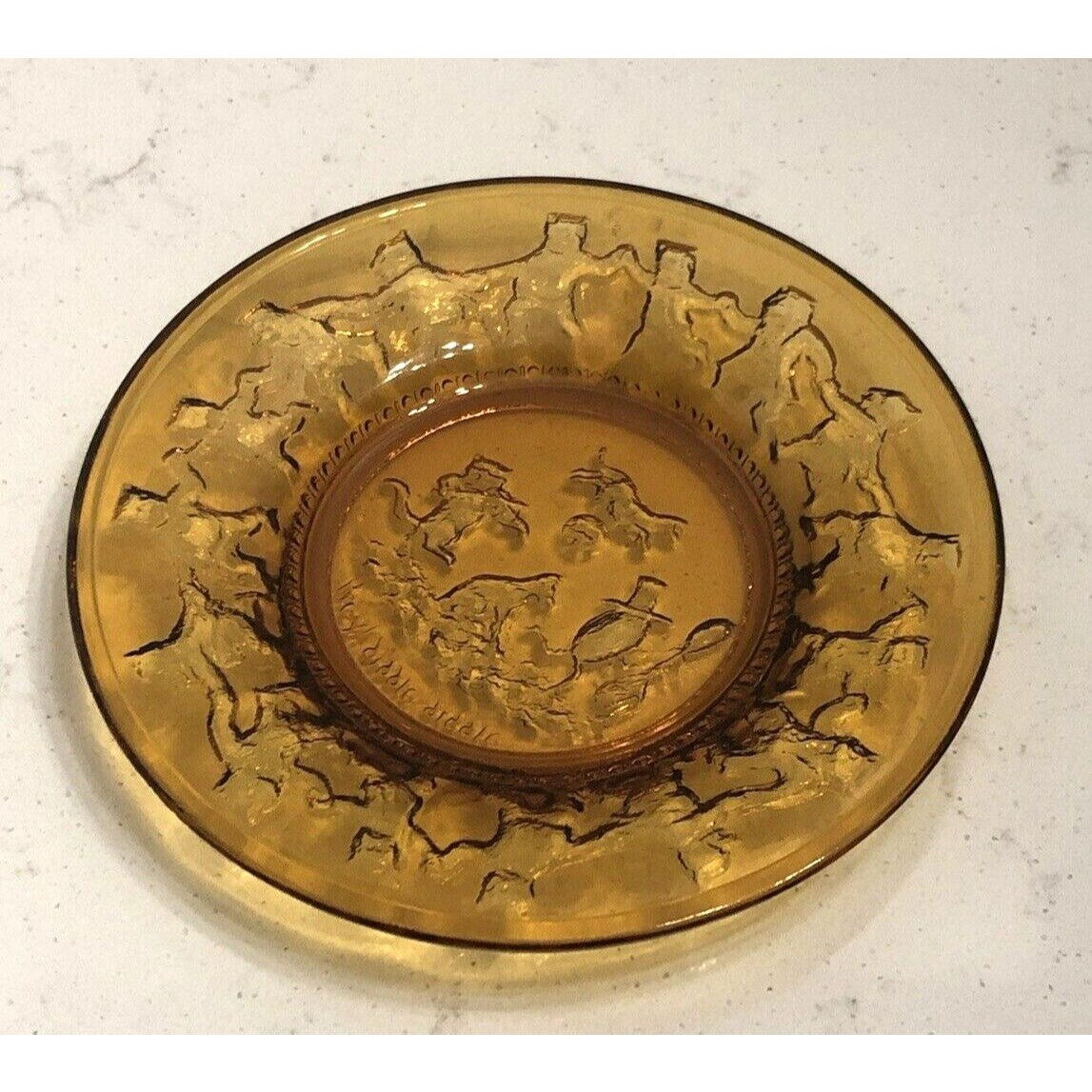 Vintage Indiana Glass Tiara Amber Collector's Plate Hey Diddle Diddle ...