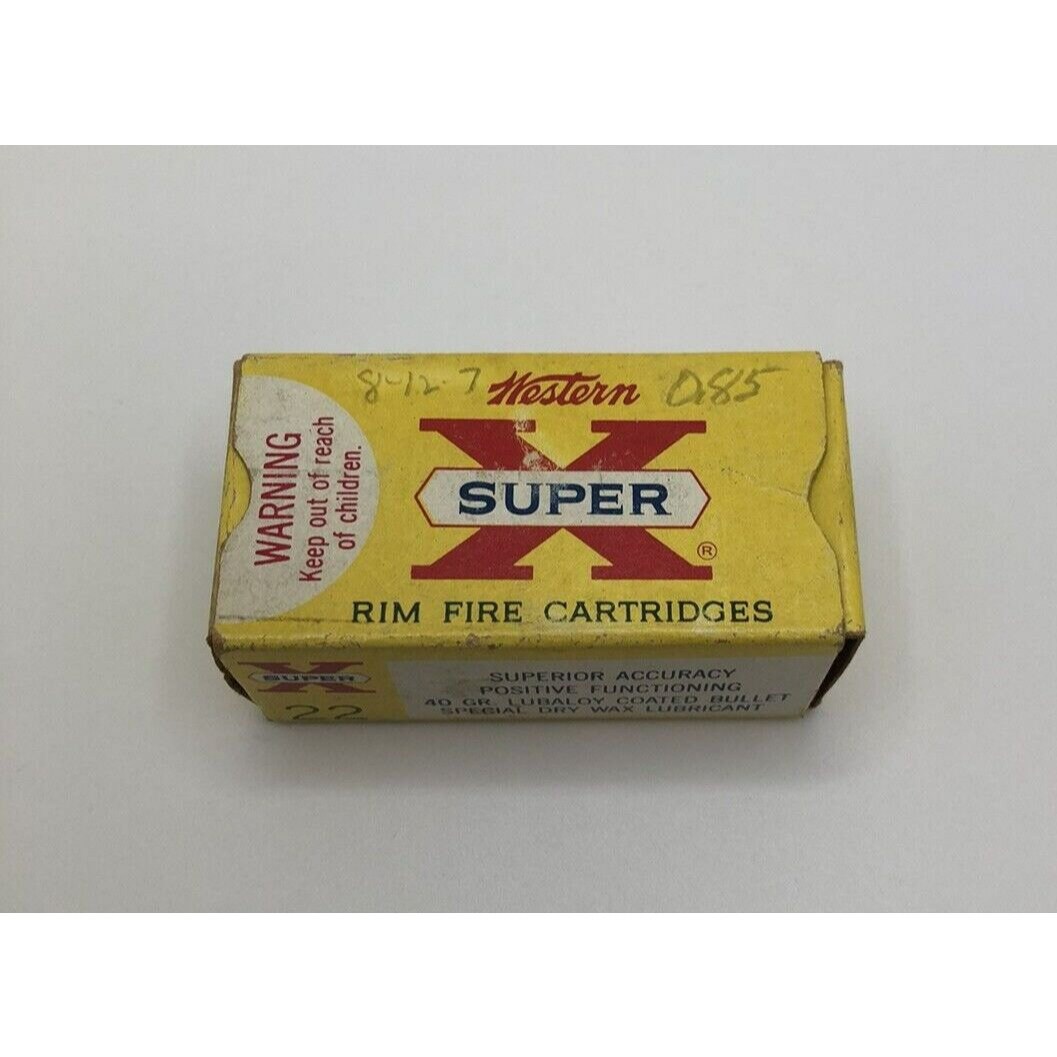 Vintage Western 22 Long Rifle Rim Fire Cartridges Super-x Box EMPTY ...