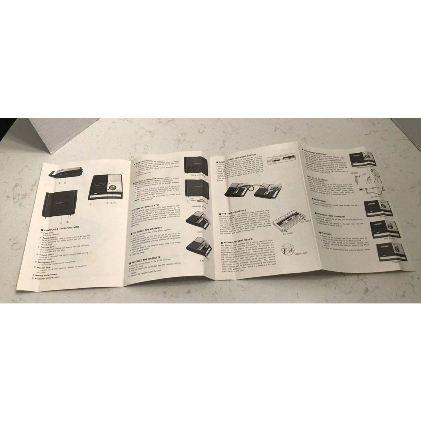 Vintage Radio Shack Realistic Cassette Recorder CTR-6 Instructions ...