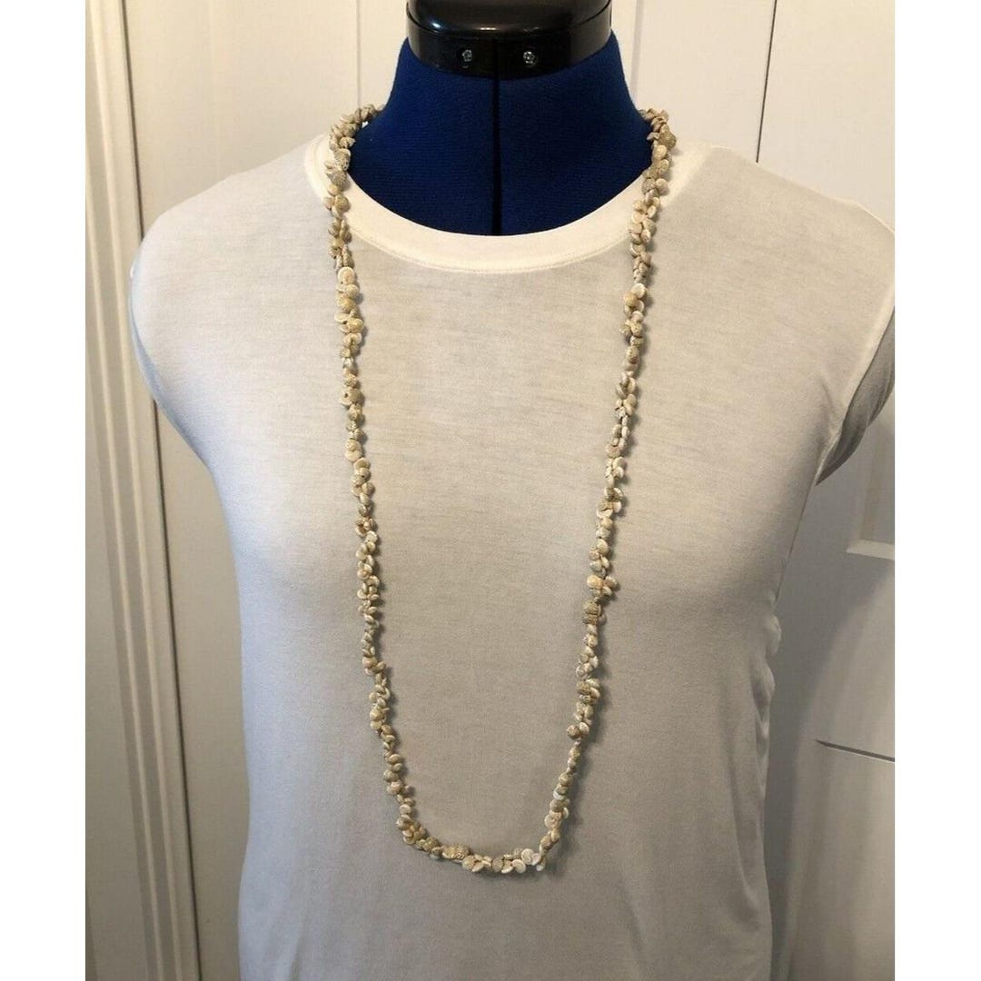 Sea Snail Shell Beaded Statement Necklace Hawaii Lei Sandial Seashells ...
