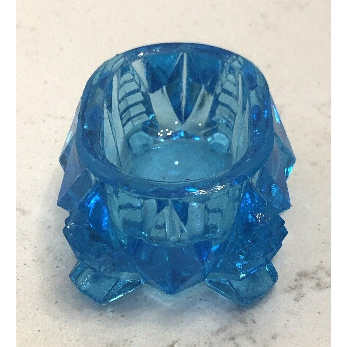 Antique Blue Teal Turquoise GLASS Open Salt Cellar Formal - Etsy