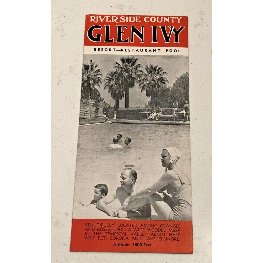 Vintage Glen Ivy Hot Mineral Springs Spa Corona California Brochure ...