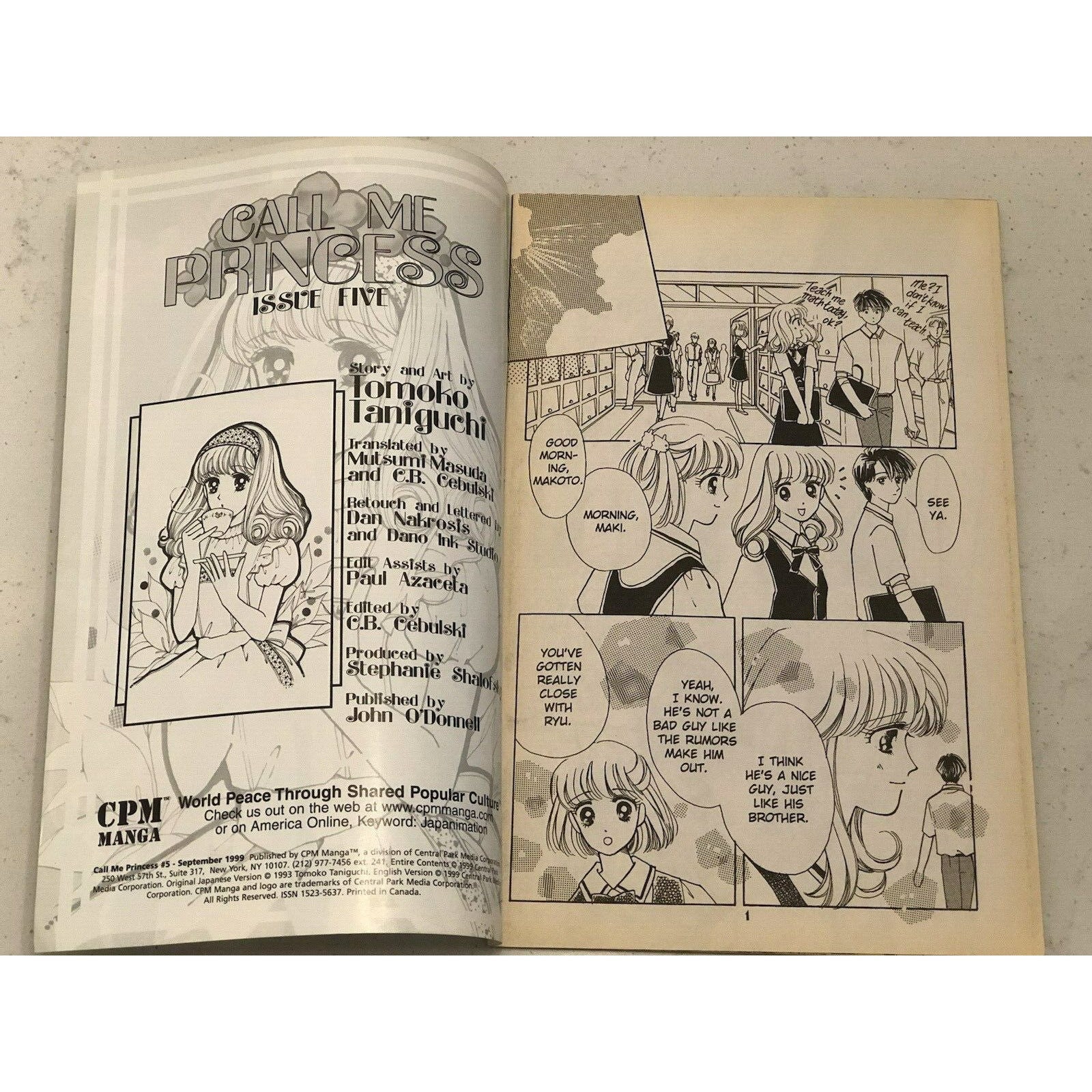 Call Me Princess #5 Sep 1999 CPM Manga Tomoko Taniguchi Comic - Etsy