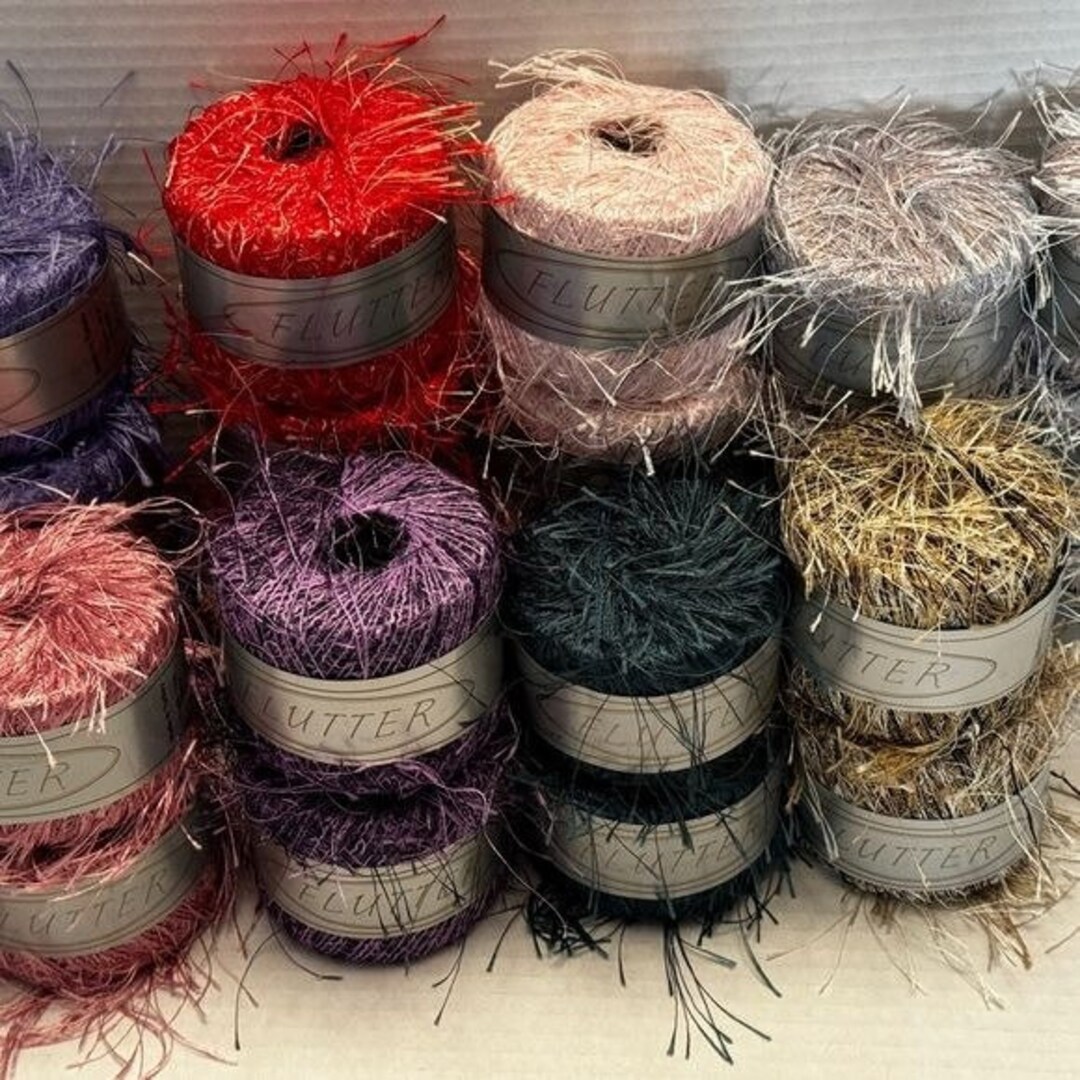 Flutter Eyelash Yarn Lot of 23 Skein Balls Made in Turkey Multiple ...