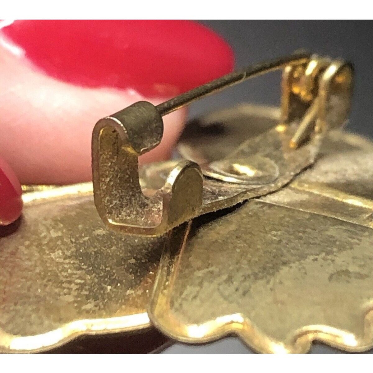 Glitter Enamel Articulated Riveted Butterfly Brooch Pin Womens Gold ...