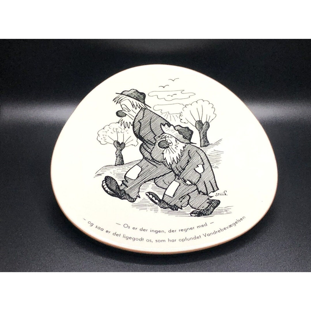 Vintage MCM Knabstrup Danish Pottery Plaque STORM P Robert Storm ...