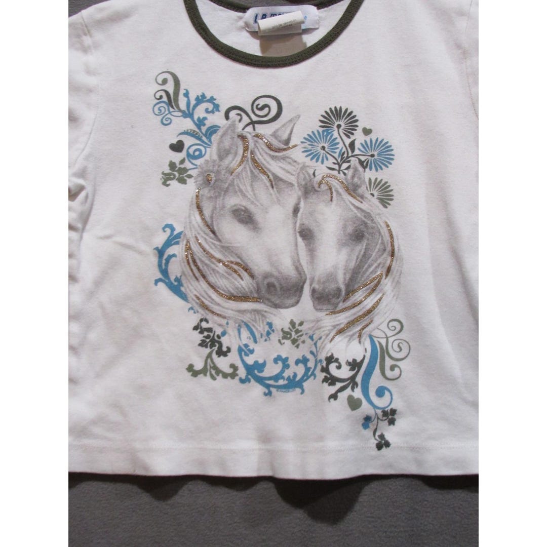 Vintage 90s LA Movers Girls Horse T-shirt Top Shirt Size 7 8 Medium ...
