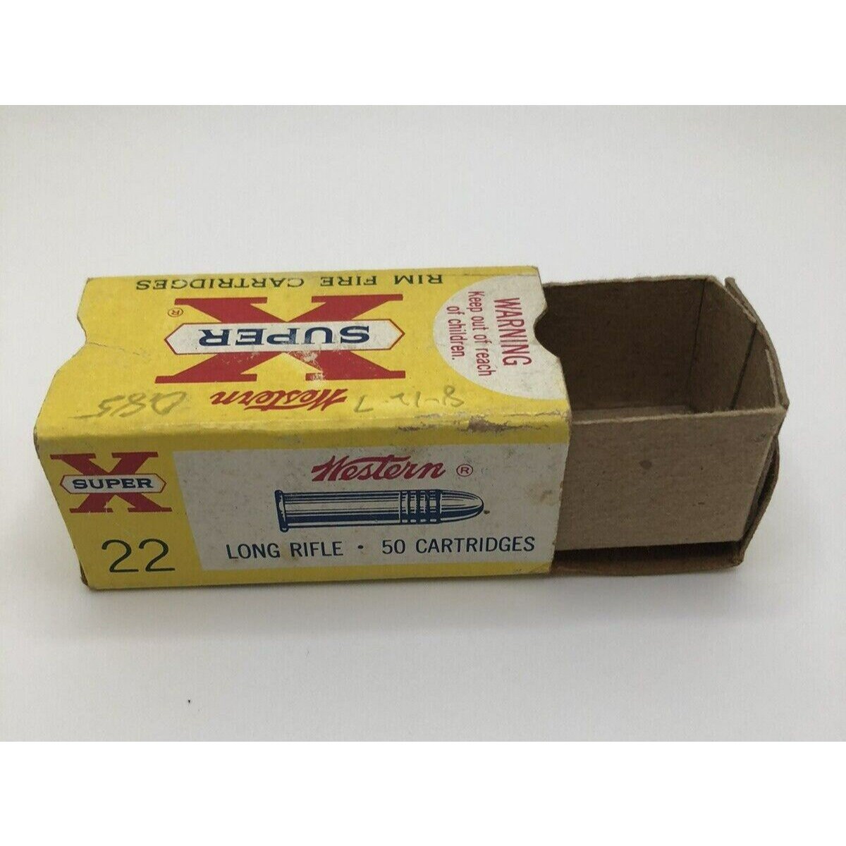 Vintage Western 22 Long Rifle Rim Fire Cartridges Super-x Box EMPTY ...