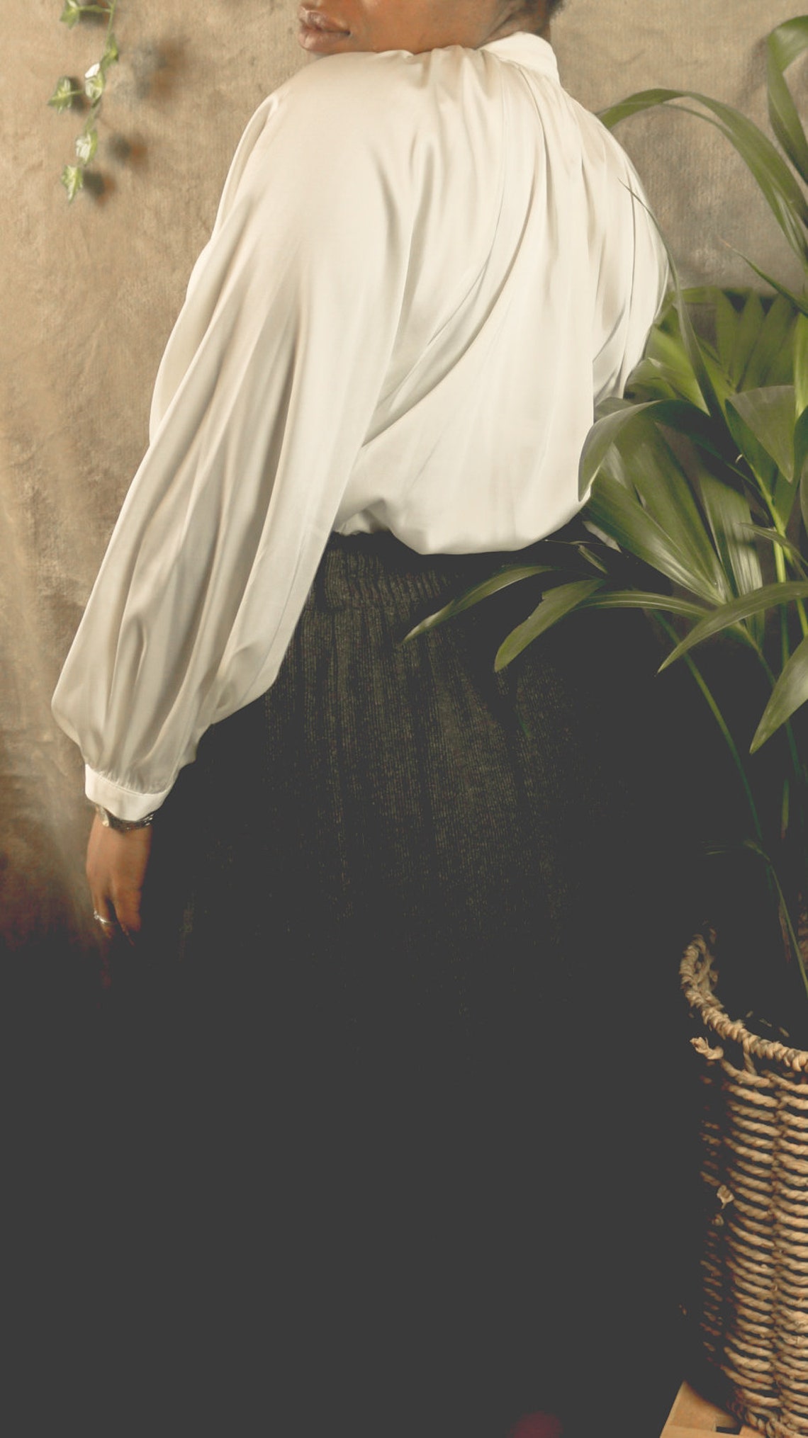 Elegant Classic Silk Satin Blouse | Long Sleeve Feminine Blouse ...