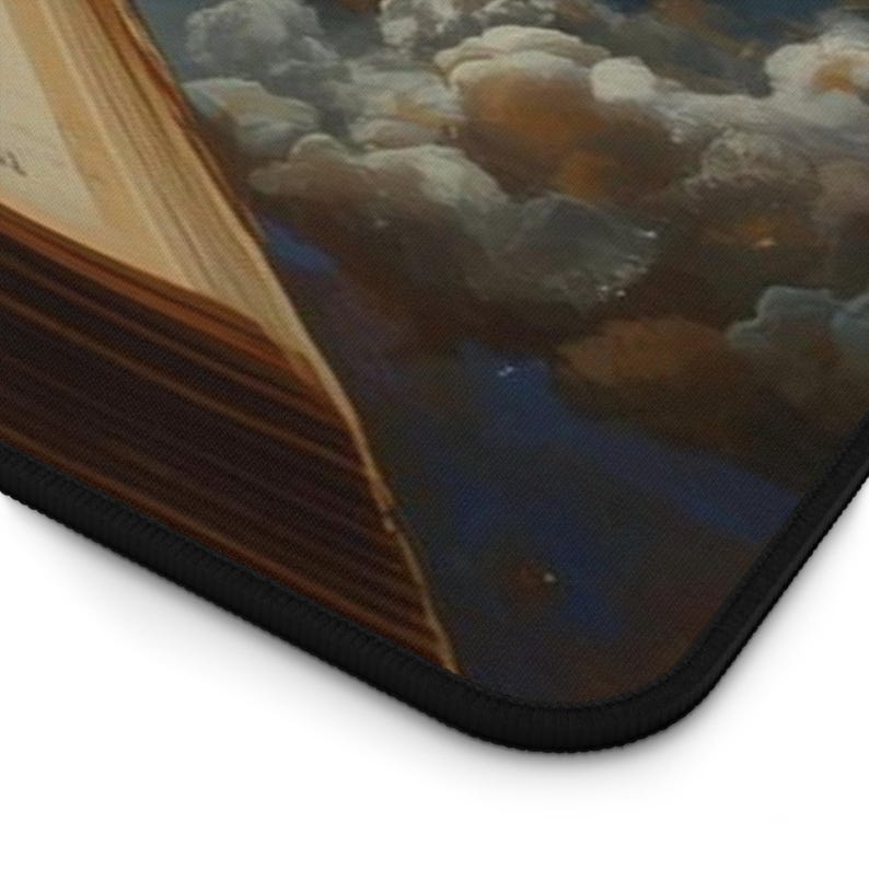 Open Bible With Radiant Sky Desk Mat | Mystical Literature Mousepad - Etsy