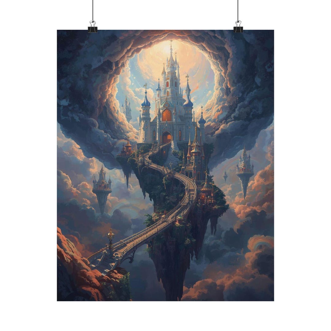 Fantasy Castle Art Print: Matte Vertical Poster, Fairytale Home Decor ...