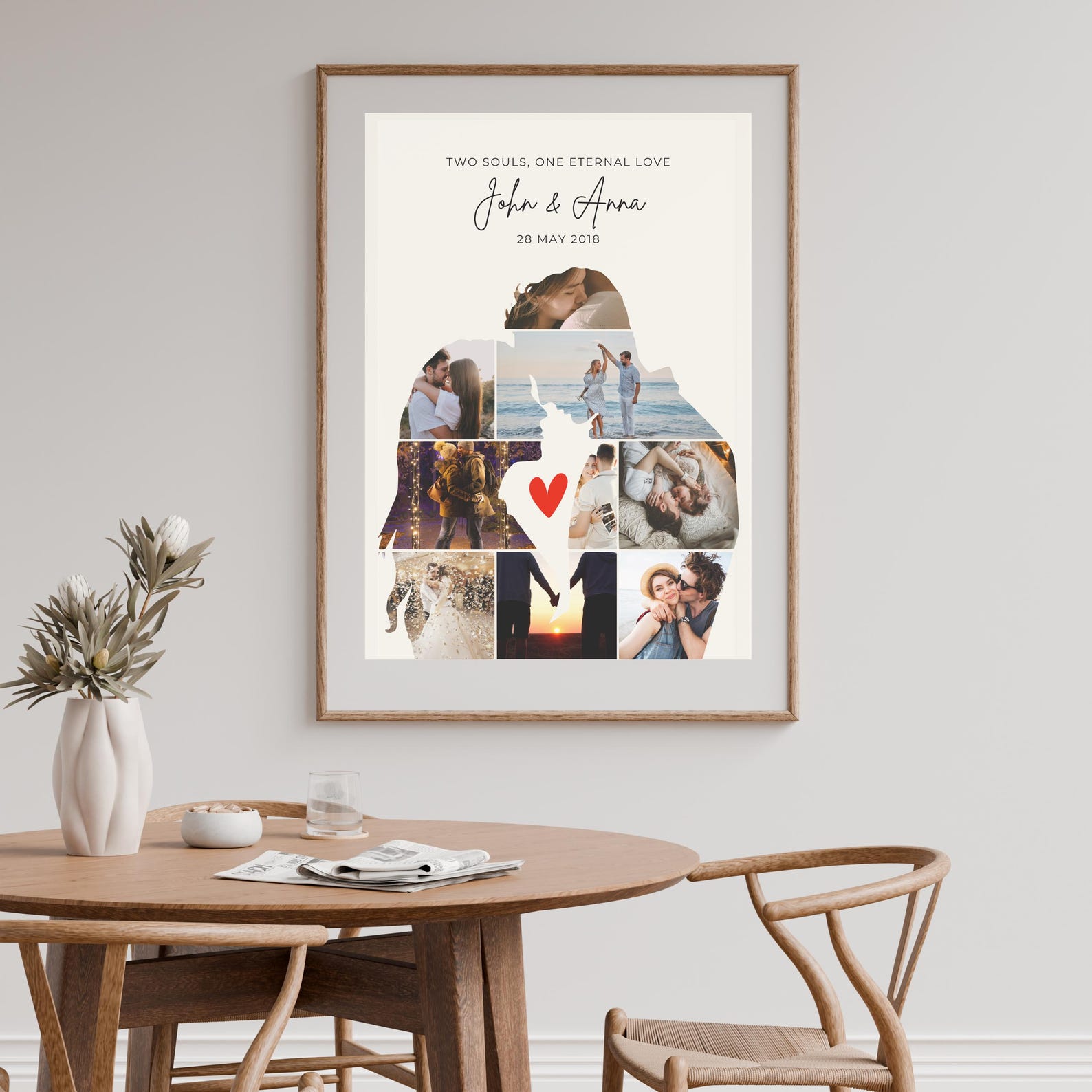 Couple Photo Collage | Editable Canva Poster | Romantic Gift for ...