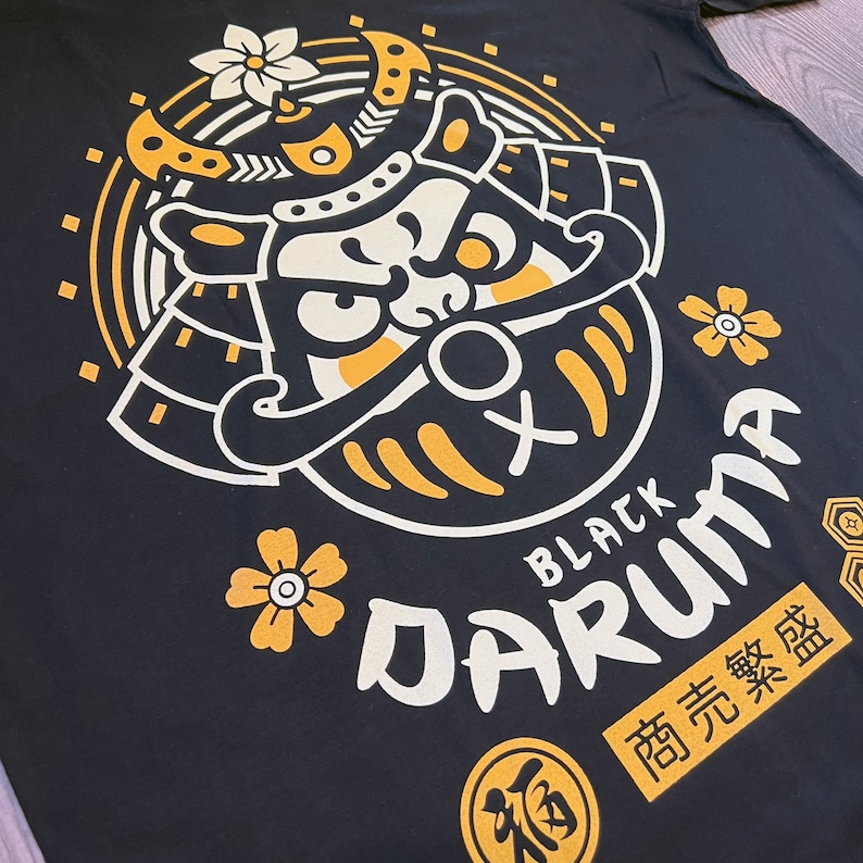 Japanese Black Daruma T-shirt, Daruma Doll Japan Art Graphic Design Tee for Men and Women - Etsy