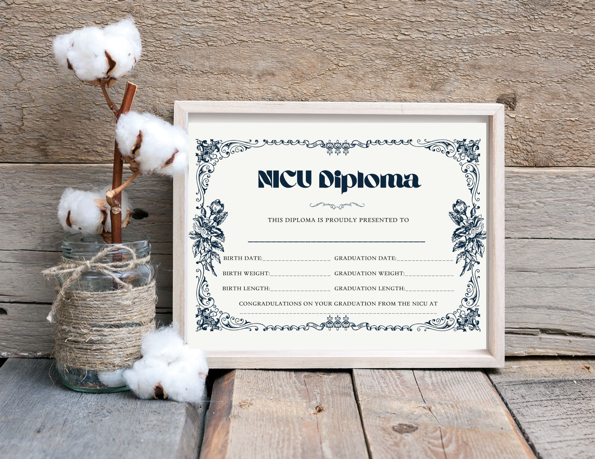 NICU Diploma, NICU Graduate, Mom and Dad Keepsake, Stats of Date ...