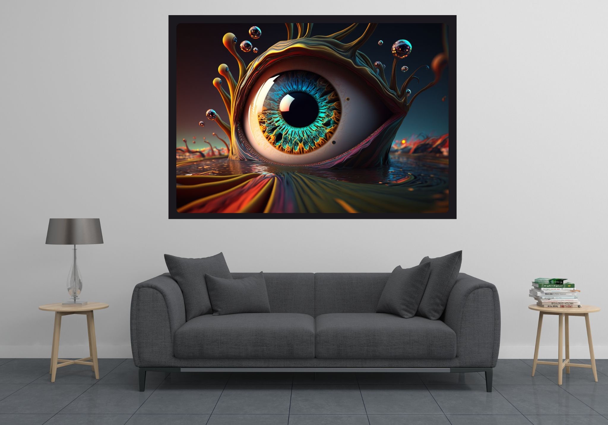 AI Generated Art Abstract Art Digital Download Psychedelic Eyeball Room ...