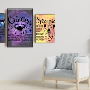 12pc Horoscope Print Set | Zodiac Printable Gifts | Astrology Digital ...