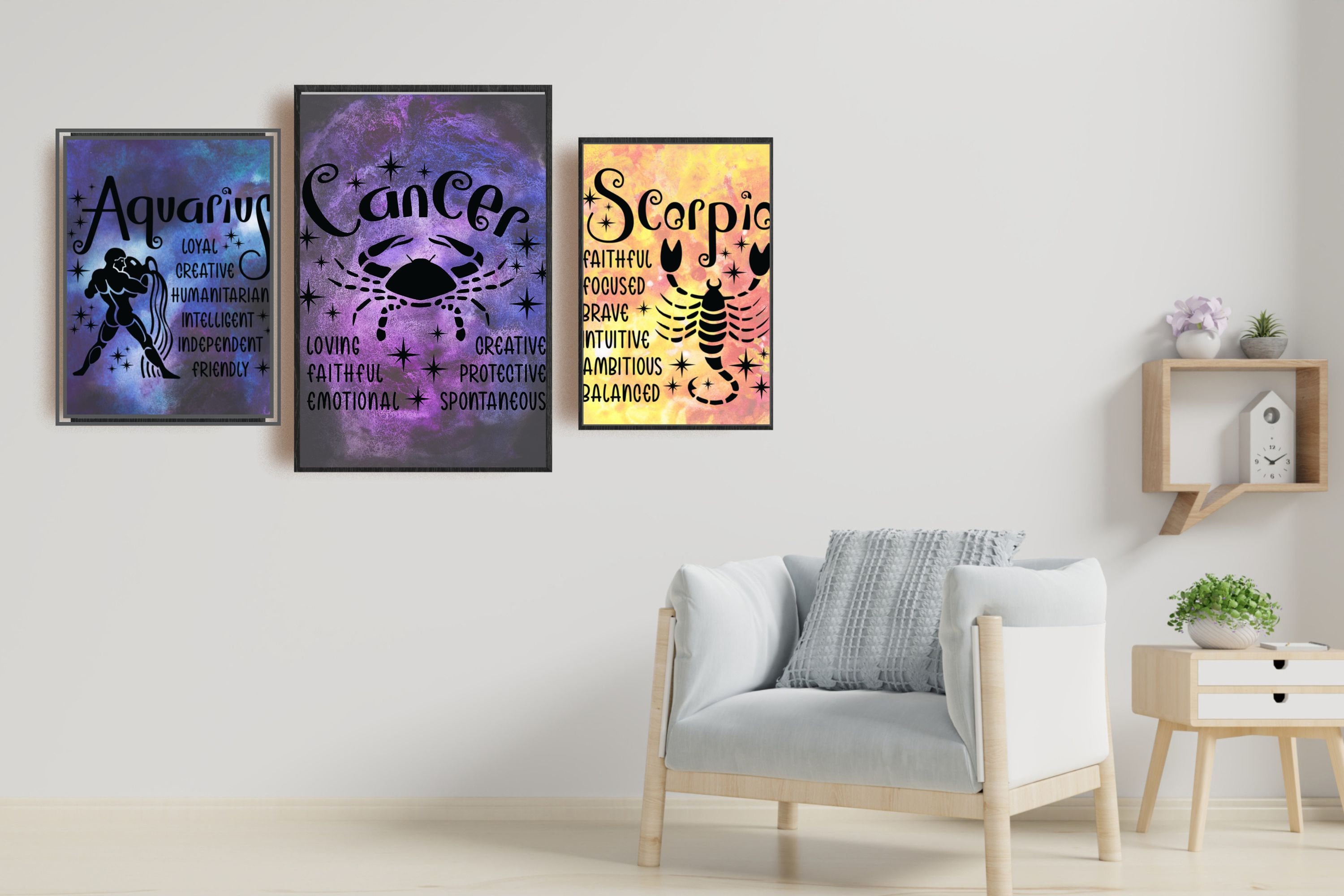 12pc Horoscope Print Set | Zodiac Printable Gifts | Astrology Digital ...