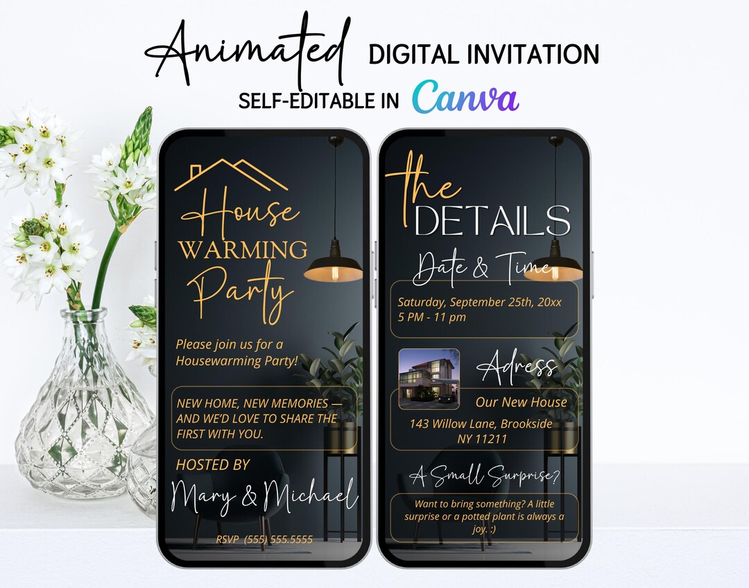Editable Digital Housewarming Invitation – Animated or Static New Home ...