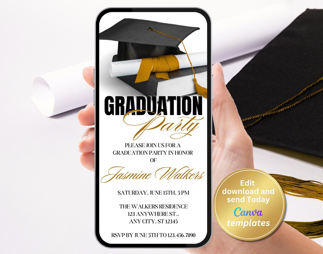 Digital Graduation Party Invitation - Graduation Invite - Grad Party ...