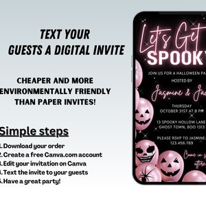 Digital Let's Get Spooky Invitation - Spooky Halloween Party Invitation ...