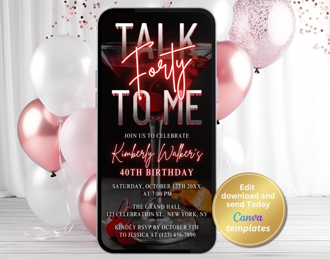 Dirty Forty 40th Birthday Invitation for Women – Talk Forty to Me ...