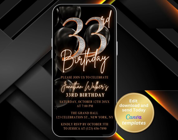 33rd Birthday Invitation Wording