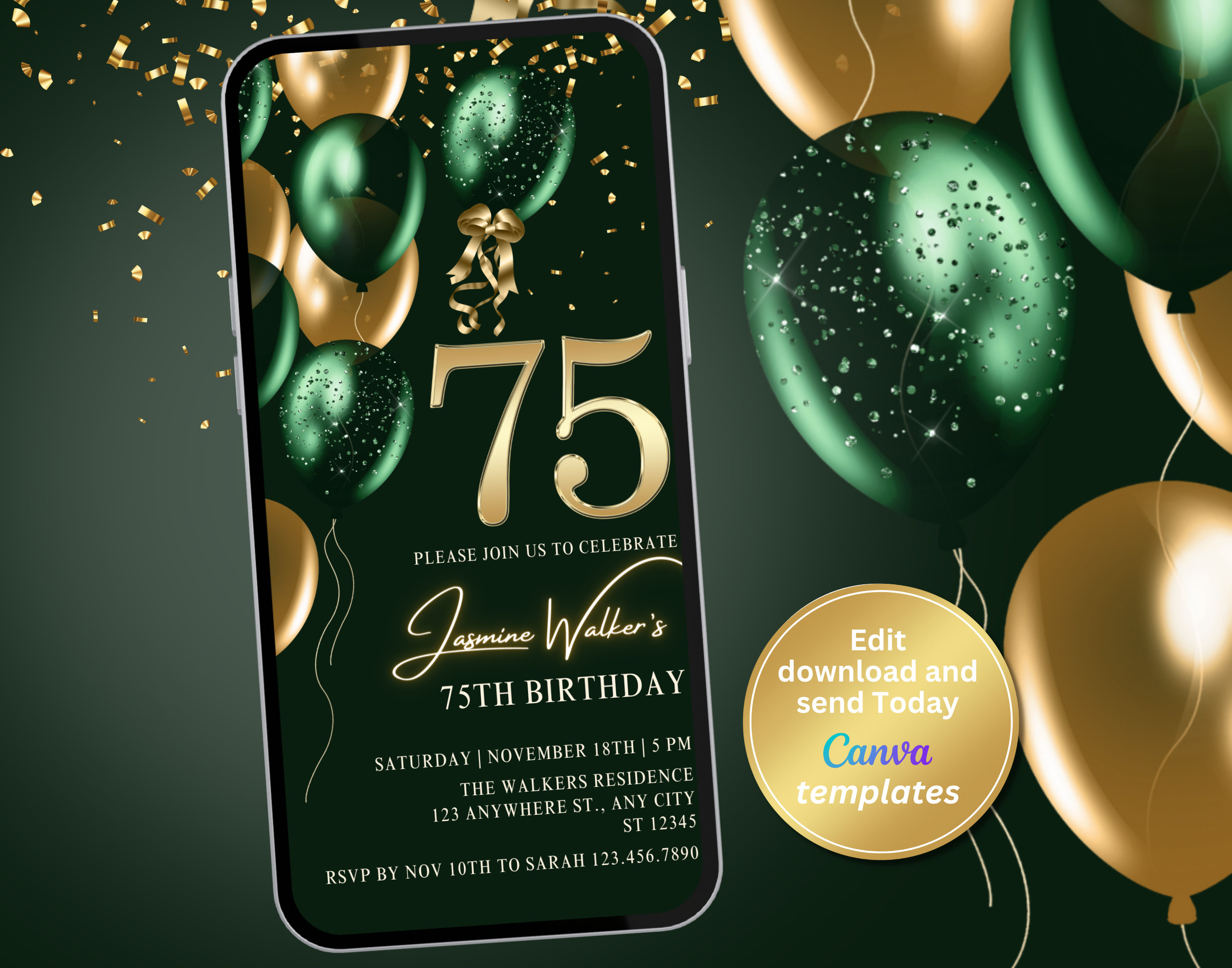 75th Birthday Party Invitation Ideas