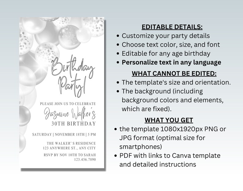 Digital White Birthday Party Invitation, White Invite, All White Party ...