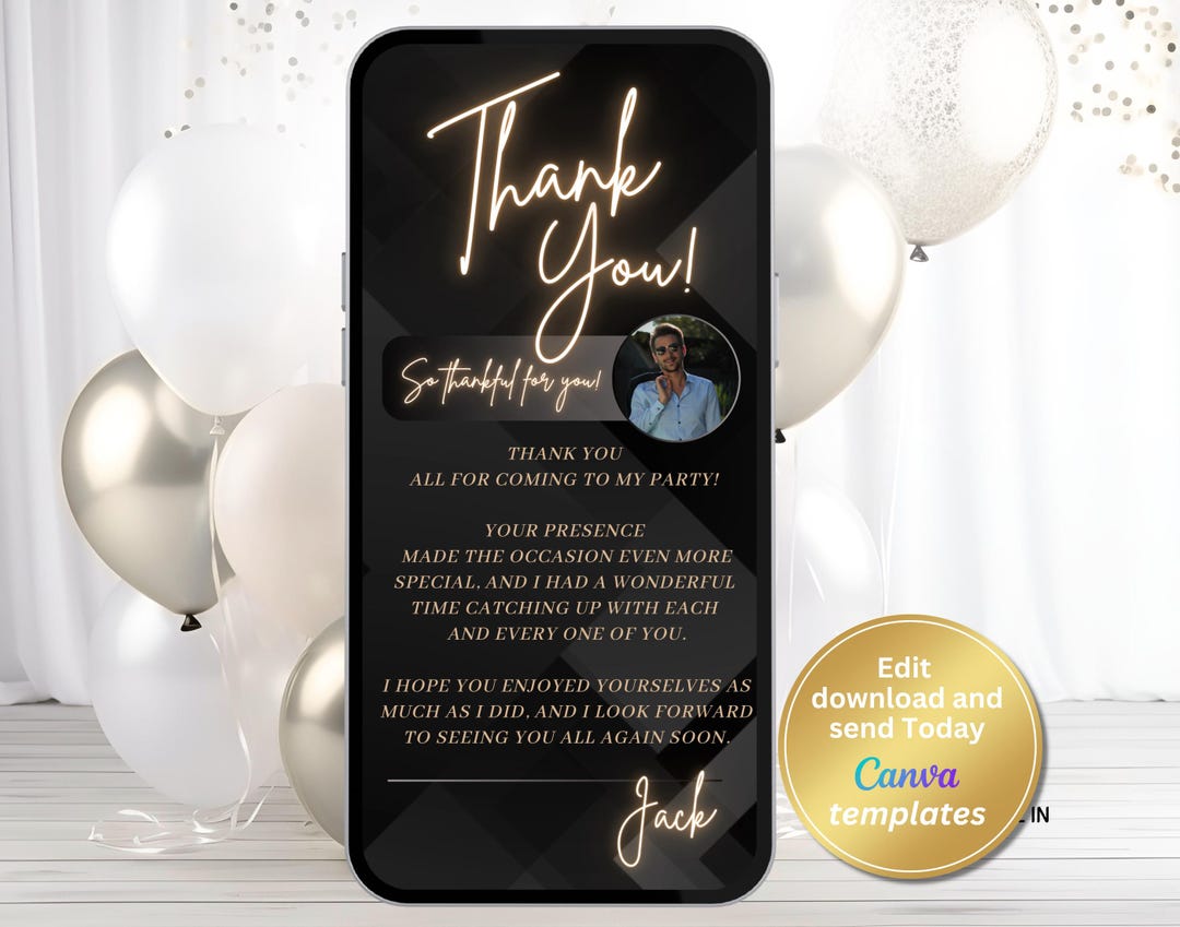 Digital Thank You Message With Photo, Instant Download - Etsy