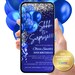 Royal Blue Surprise Birthday Invitation Canva Template, Digital ...
