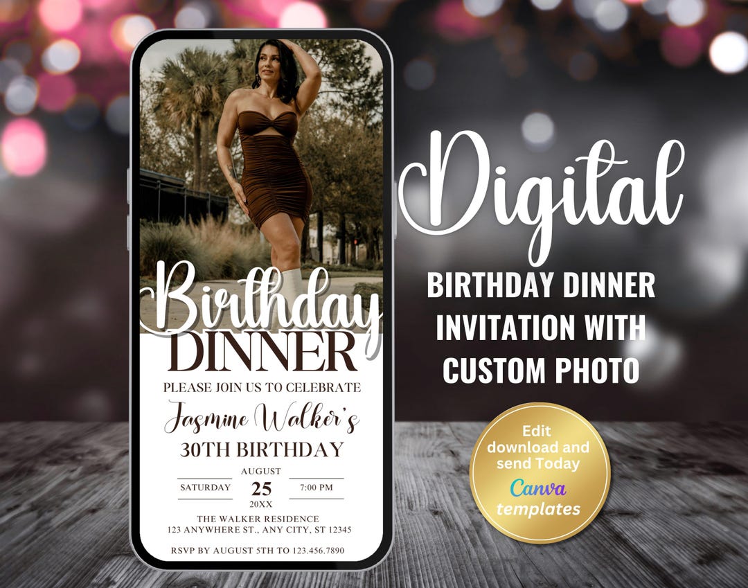 Digital Birthday Party Invitation With Custom Photo, Perfect for Any ...