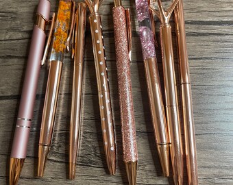 Set 7 Pieces Ballpoint Pens Rose Gold - Etsy
