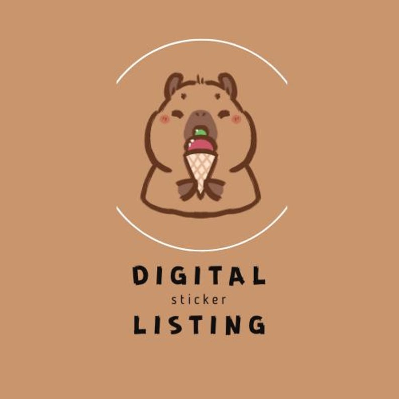 Capybara Stickers, Cute Kawaii Printable Digital Stickers Clipart ...