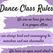 Dance Classroom Rules Printable Page - Etsy