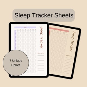 Digital Sleep Tracker Sheets - Printable Sleep Log, Easy-to-use Sleep ...
