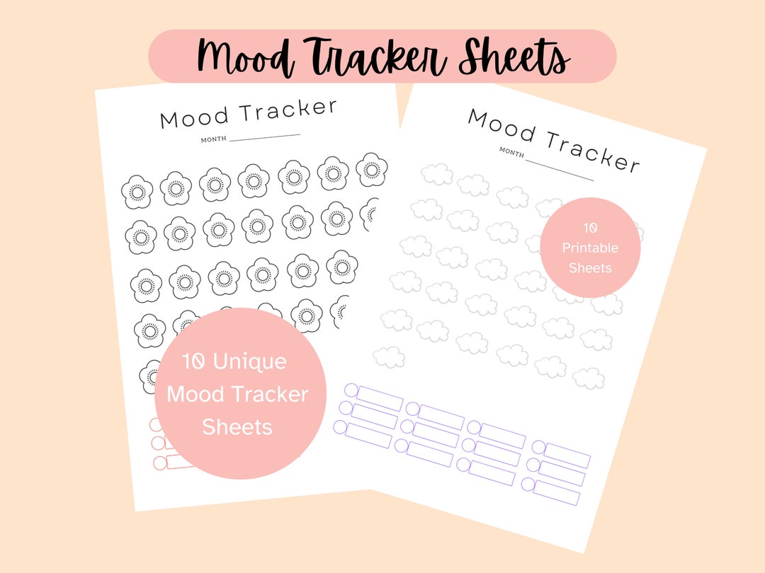 Mood Tracker Printable Kit Circular Mood Chart Mood Track - Etsy
