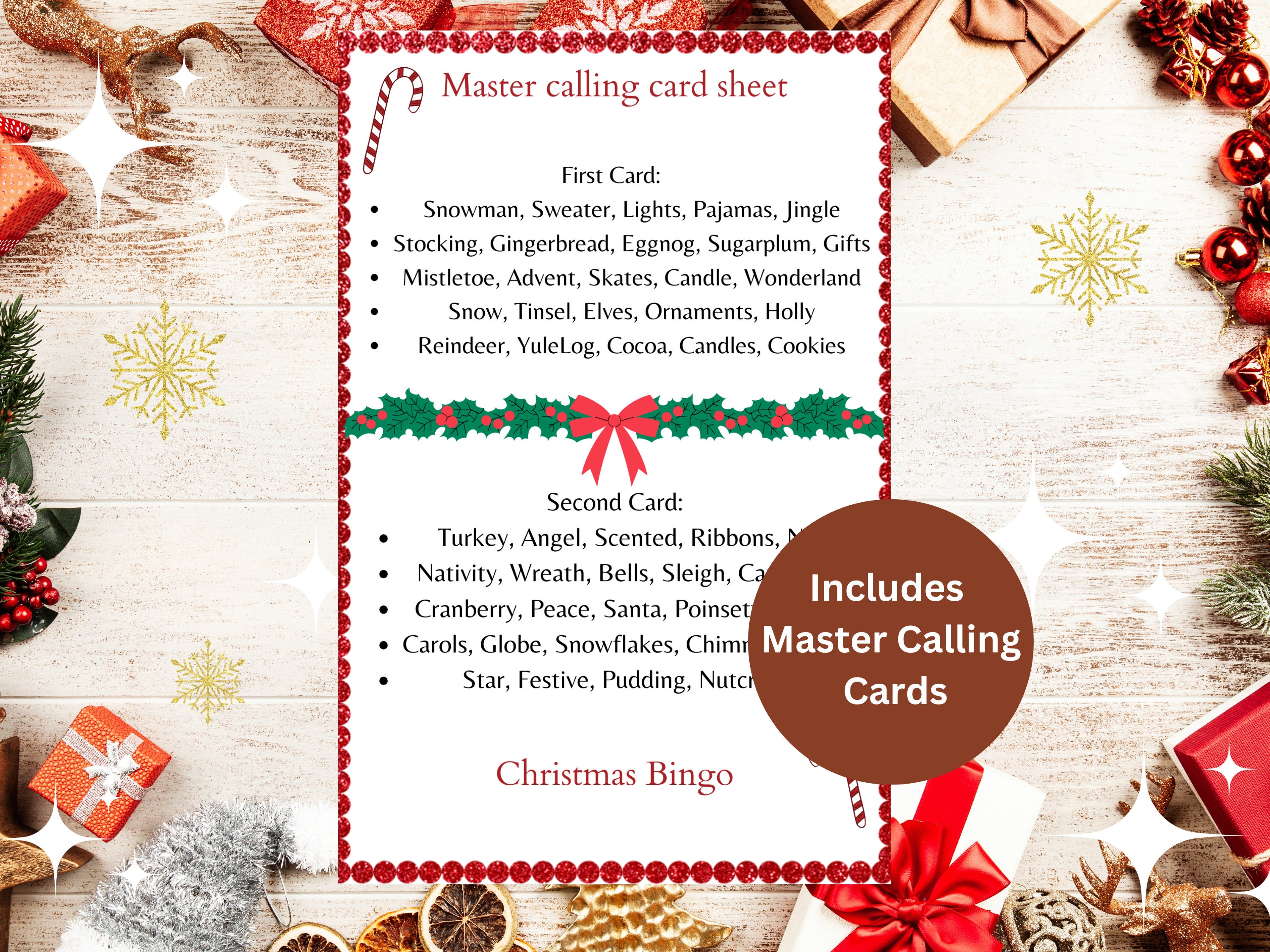 50 Christmas Bingo Cards, Printable Christmas Bingo Game for Kids ...