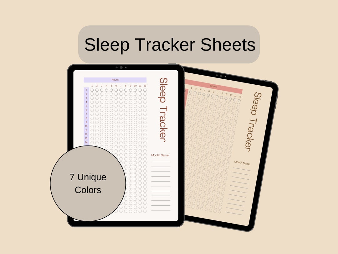 Digital Sleep Tracker Sheets - Printable Sleep Log, Easy-to-use Sleep ...