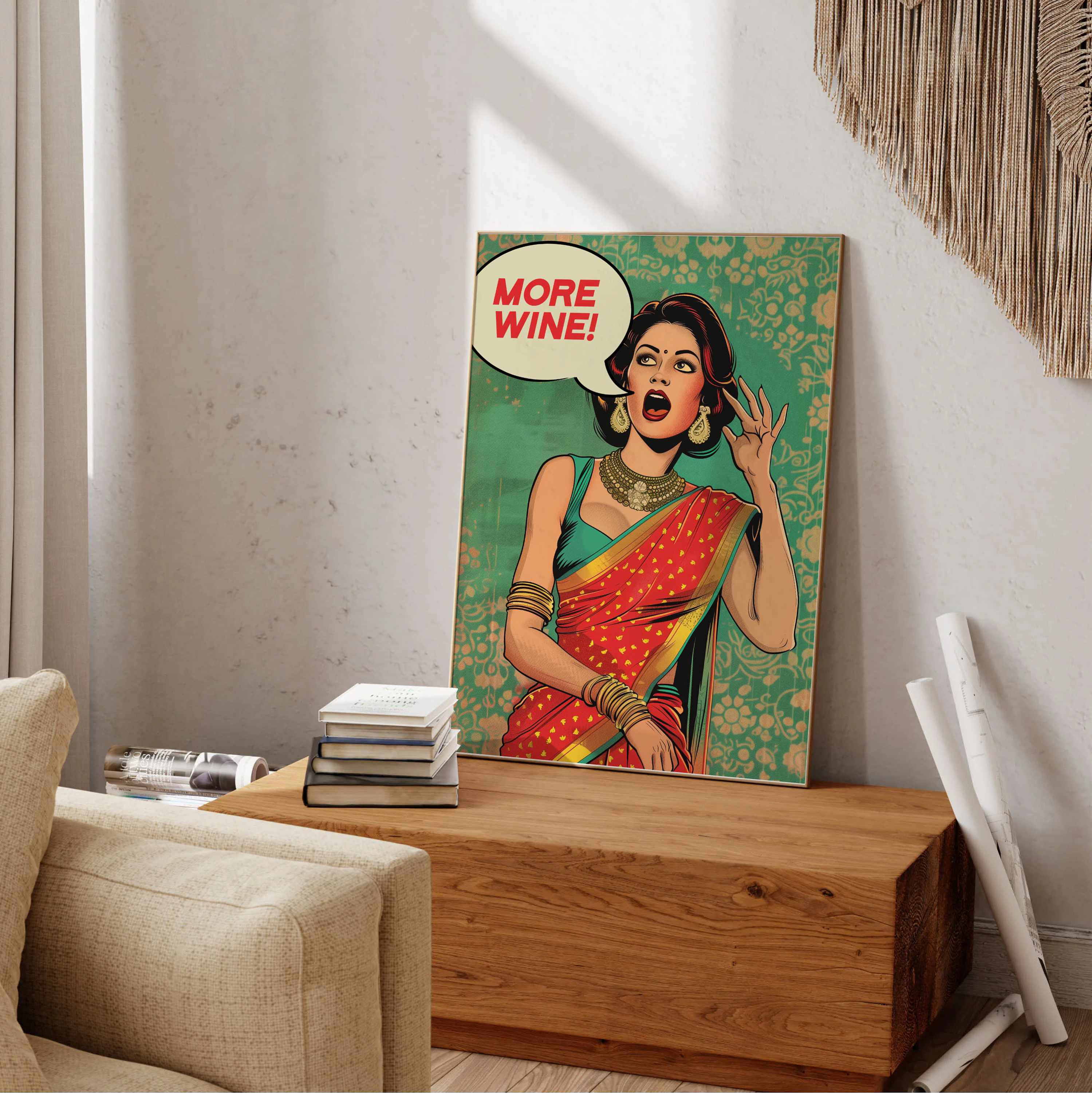 Indian Pop Art Print: Saree Woman, More Wine (digital Download) - Etsy