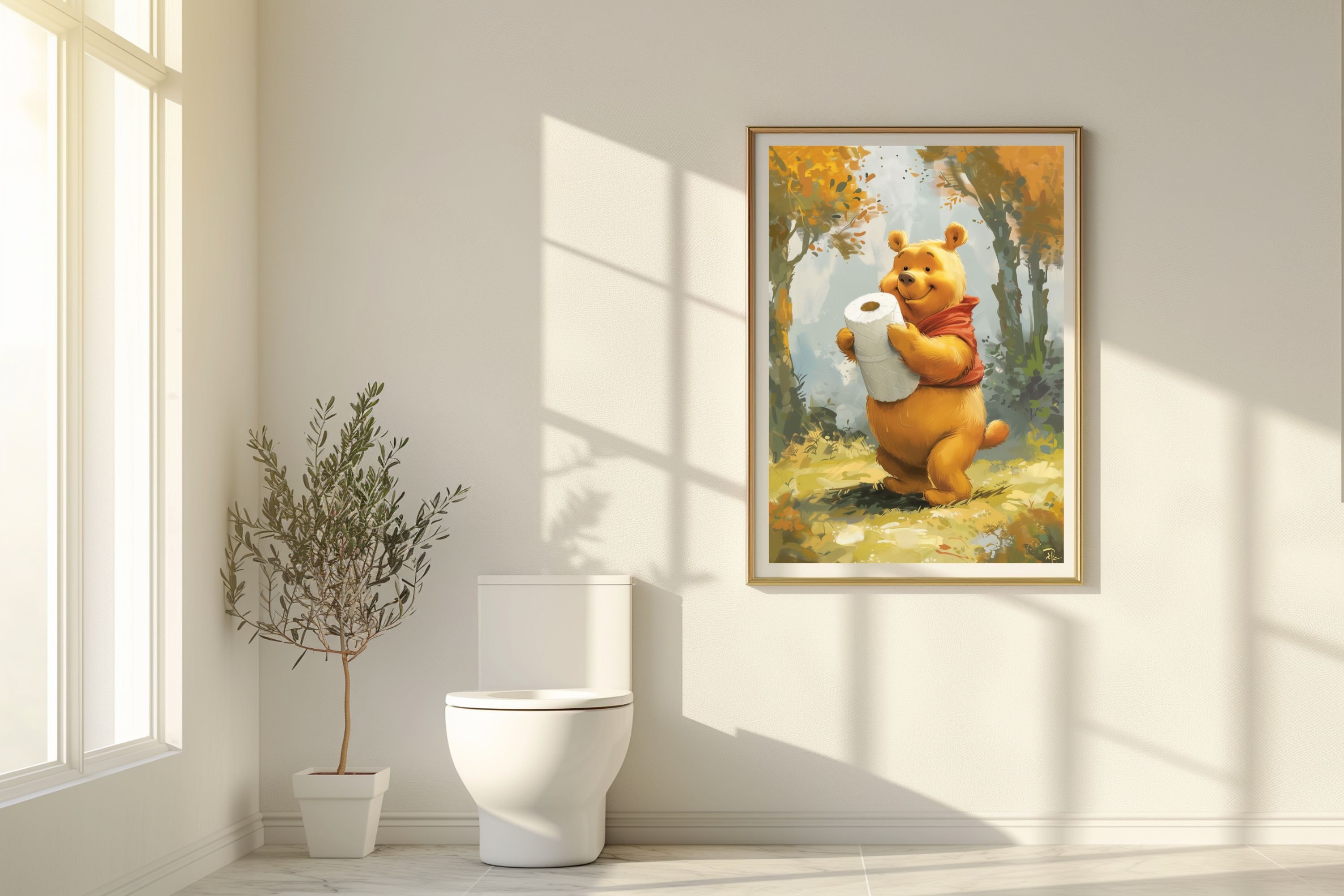 Funny Bathroom Art, Digital Download, Winnie the Pooh, Bathroom Print ...