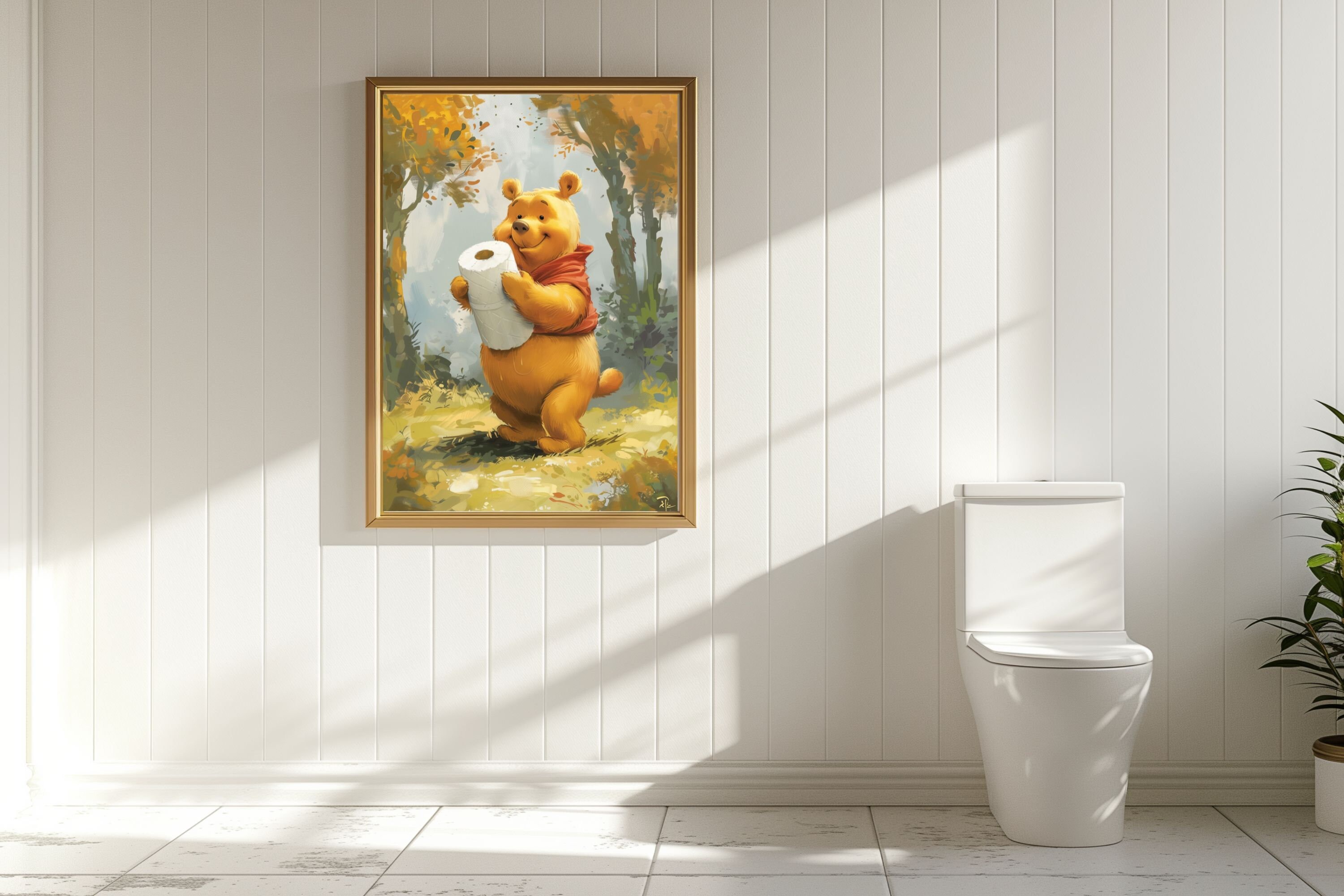 Funny Bathroom Art, Digital Download, Winnie the Pooh, Bathroom Print ...
