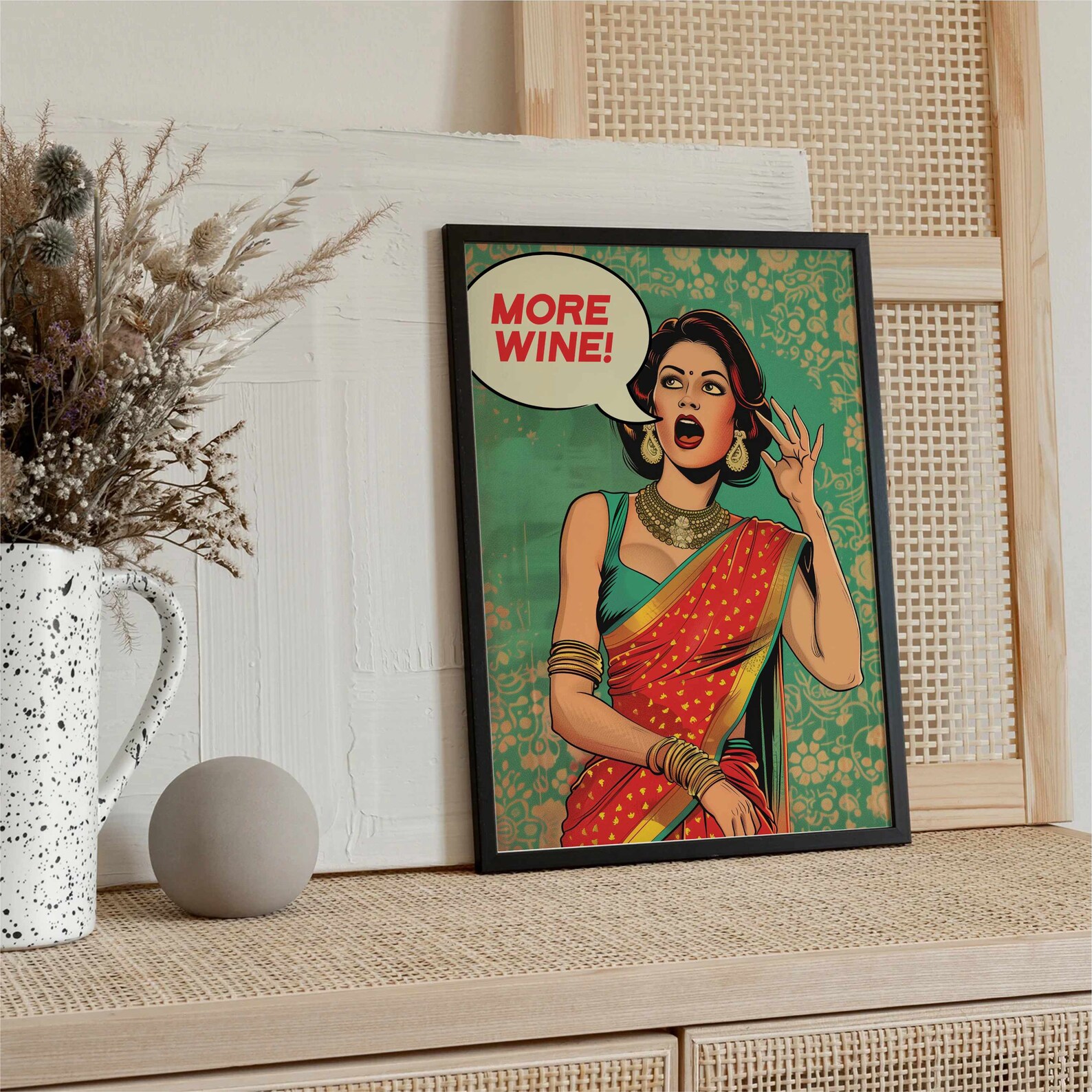 Indian Pop Art Print: Saree Woman, More Wine (digital Download) - Etsy
