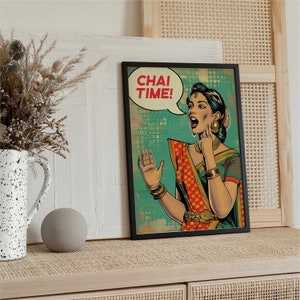 Indian Pop Art, Digital Download, Set of 3 Posters, Chai Roti Wine ...
