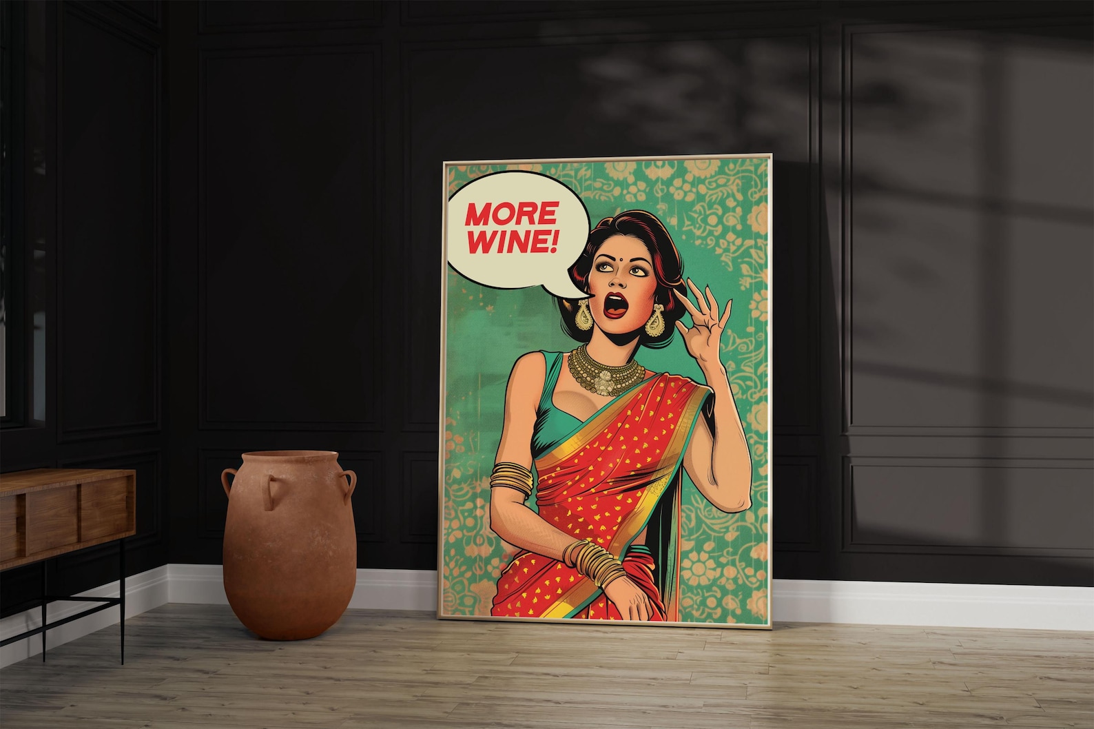 Indian Pop Art Print: Saree Woman, More Wine (digital Download) - Etsy