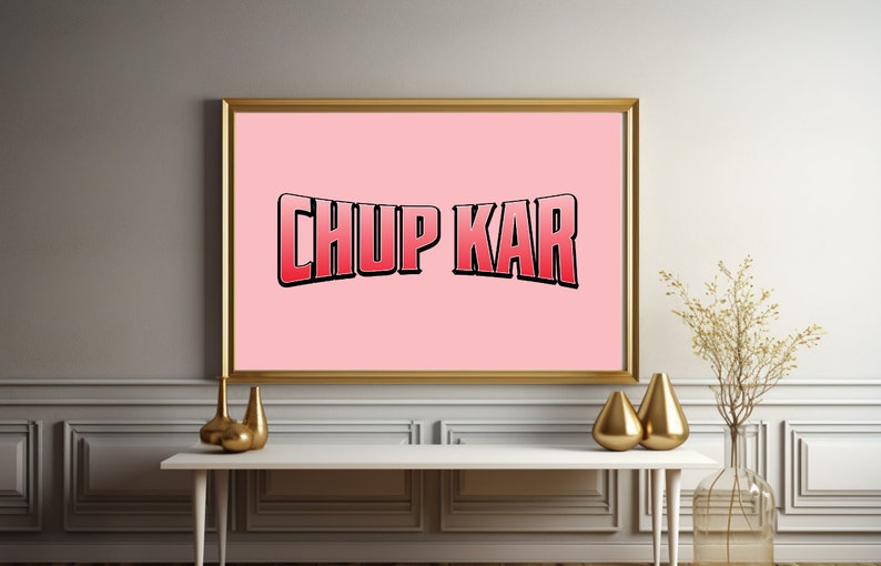 Punjabi Print, Chup Kar, Digital Download, Desi Art, Punjabi Art, Funny ...