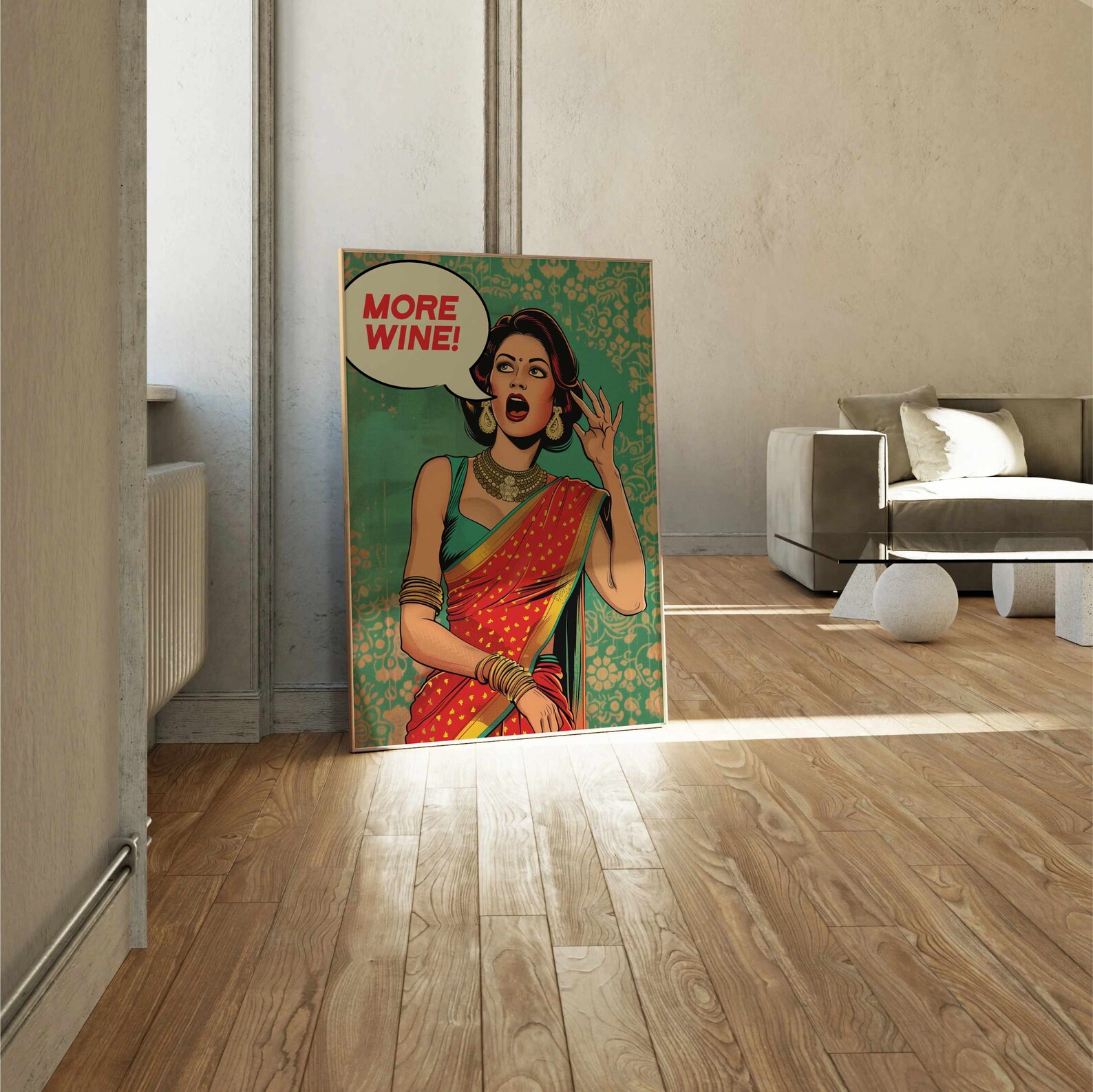 Indian Pop Art Print: Saree Woman, More Wine (digital Download) - Etsy