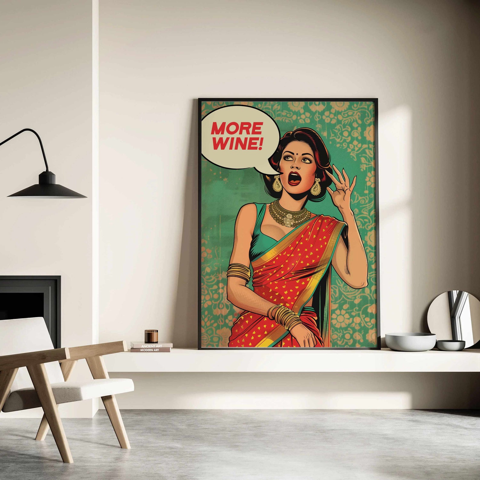 Indian Pop Art Print: Saree Woman, More Wine (digital Download) - Etsy