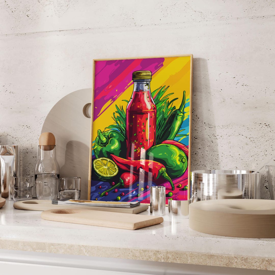 Indian Chilli Sauce Pop Art Poster: Kitchen Decor (digital Download) - Etsy